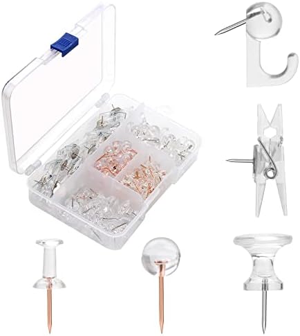 Amazon.com: Utron 235 Pcs Push Pins Set, Clear Push Pins, Thumb Tacks ...