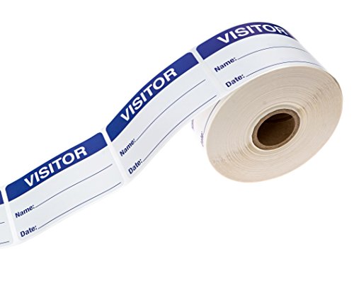 Snapklik.com : Blue White Visitor Labels/Blue And White Identification ...