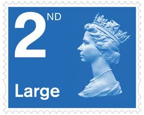 Large 2nd Second Class Stamps Pack of 25 Books of 4, 100 stamps in ...