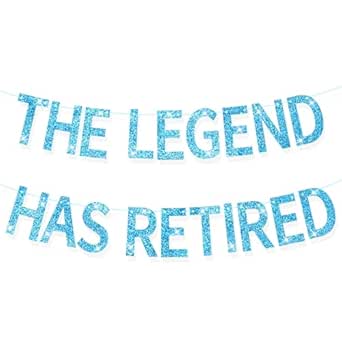 The Legend Has Retired Banner Lake Blue Glitter Pre-Strung No DIY ...