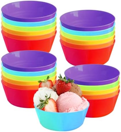 Amazon.com: PLASKIDY Kids Plastic Bowls Set of 12, 10 Ounce Microwave ...