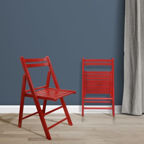 Tv Table 2-Pack Wooden Folding Chairs - Natural Finish, Space-Saving ...
