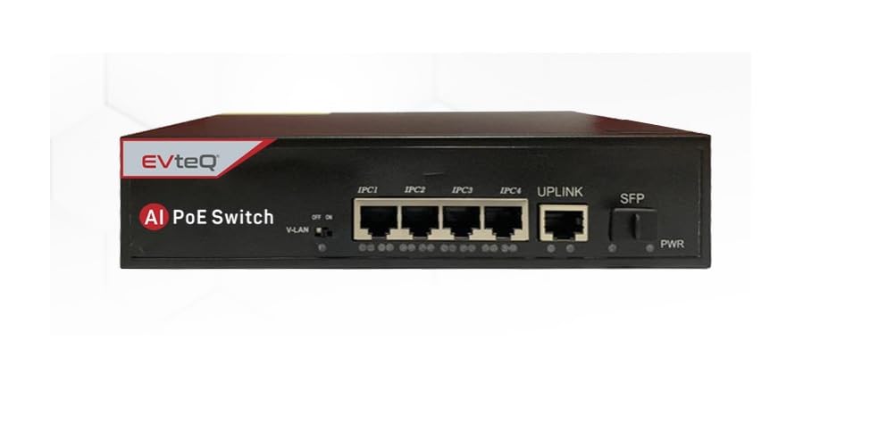 EvteQ EV-04G-1UG-1S | 4-Port Gigabit PoE Switch with 1 Gigabit Uplink ...
