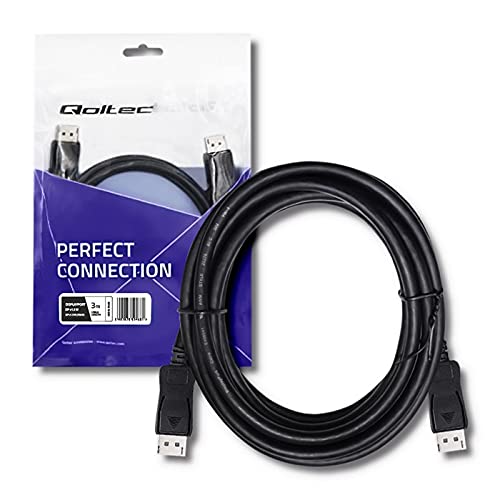 Qoltec 50468 3m DisplayPort DisplayPort Black DisplayPort Cable ...