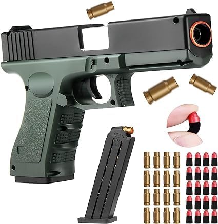 Artright Plastic ABS Toy Gun with Jump Ejectinging Magazine, Soft ...