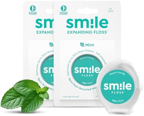 Amazon.com : Smile Expanding Floss, Premium Woven Waxed Dental Floss ...