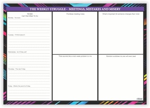 Weekly Planner Desk Pad - Clear Mind Concepts® - 52 Tear-Off Sheets - Undated Weekly Organiser ...