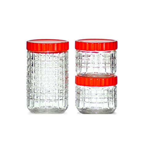 Buy Yera Glassware LiteBites Snack Jar Set , 3 pieces, 1 x 1000 ml, 2 x ...