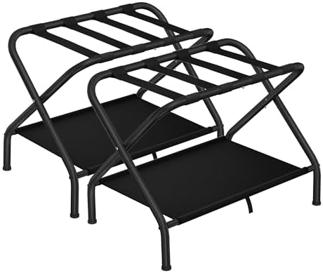Amazon.com: Dunatou Luggage Rack , Set of 2, Suitcase Stand with Fabric ...