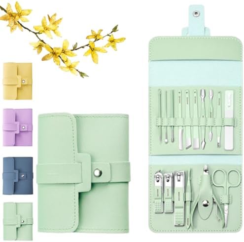 Amazon.com : Portable Nail Clipper Set (16PCS), Folding Leather ...