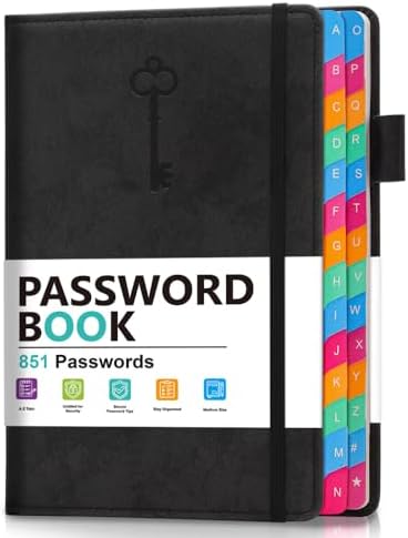 Amazon.com : A5 Password Book with Combination Lock & Alphabetical Tabs ...
