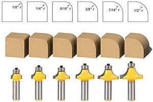 Round Over Bead Edge Forming Router Bit Set - 1/2" Shank Woodworking ...