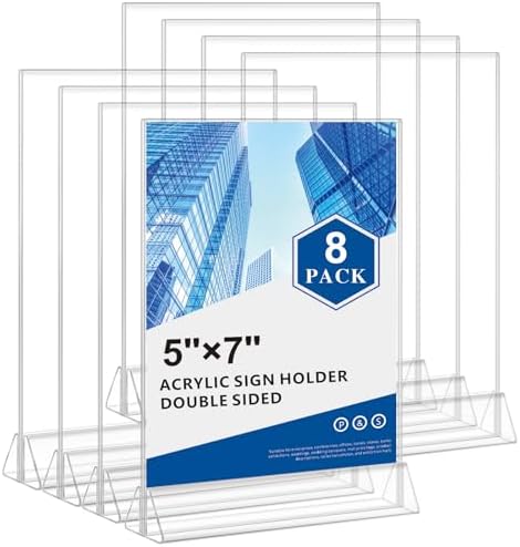 Amazon.com: Dynta 24 Pack Acrylic Sign Holder 5x7 Inches Double Sided ...