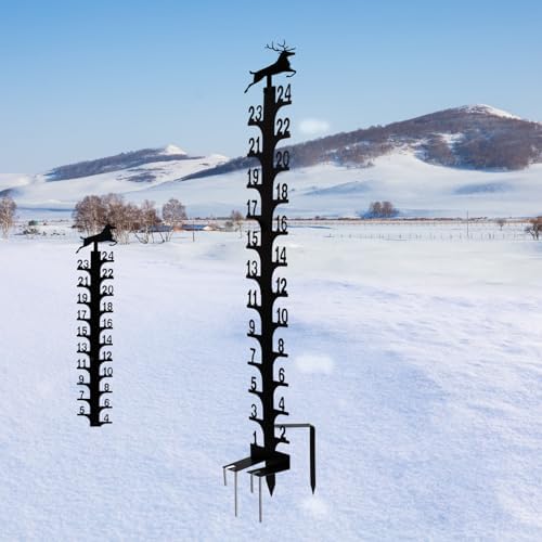 Amazon.com : BIUWING 24 Inch Iron Art Snow Gauge Outdoor, Elk Snow ...