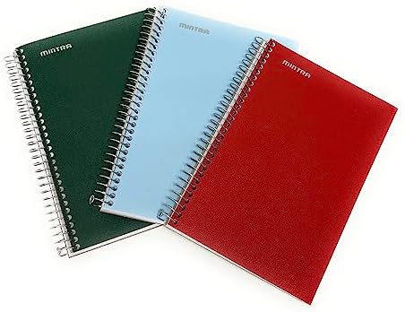 Amazon.com : Mintra Office Durable Spiral Notebook - 2 Subject (Junior ...