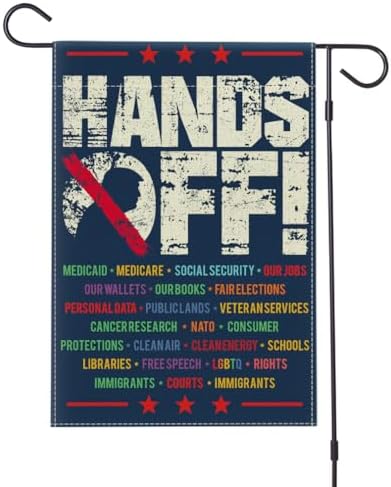 Amazon.com : Resist Hands Off Garden Flag 12x18 Inche Hands Off Protest ...