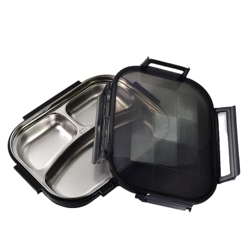 Buy CINDER SIFTERS Stainless Steel 3 Compartment Divided Airtight Bento ...
