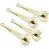 MSY BIGSUNNY Set of 4 Gold Plated Small Serving Tongs - Mini Stainless ...