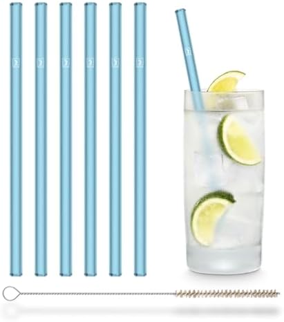 Amazon.com: Halm Neon Green Glass Straws - 6x Reusable 8 inch Glow in ...