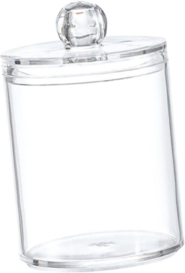 Amazon.com: Cotton Ball Storage Box Plastic Stand Clear Jar Cotton Ball ...