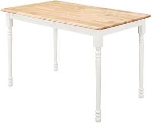Coaster Country Butcher Block Oak and White Finish Wood Dining Table ...