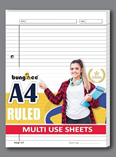 Eclet A4 Size one Side Ruled White Sheet (Pack of 50 Sheets) for ...