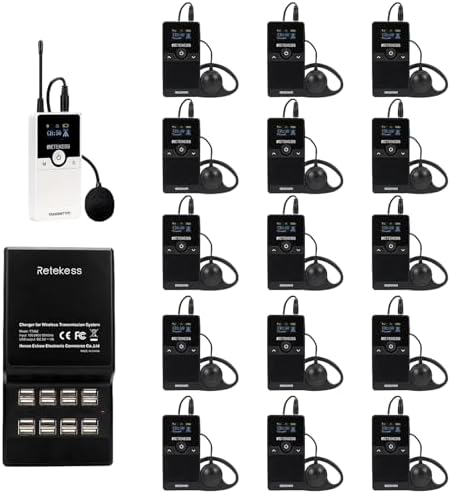 Amazon.com: Retekess TT116 Wireless Tour Guide System, Simultaneous ...