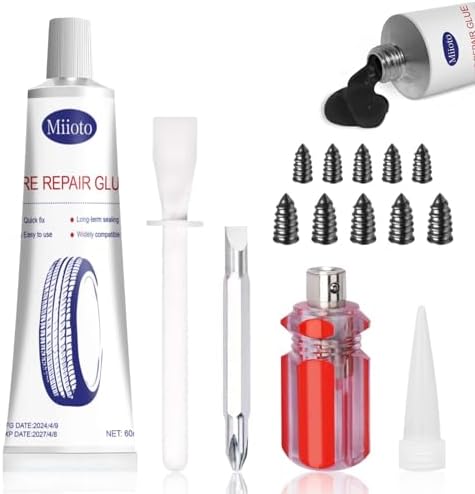 Miioto Rubber Glue, Car Tyre Glue, Car Tyre Repair Kit, Equipped with ...