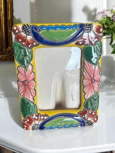 Amazon.com: Mexican Talavera Picture Frame - 5x7 Colorful Hand-Painted ...