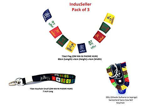 IndusSeller_ Tibetan Buddhist Prayer Flag , Tibet Keychain Small (Om ...