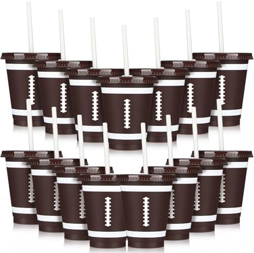 Amazon.com: 12 Set Football Ball Cups with Straws and Lids, 10 oz ...