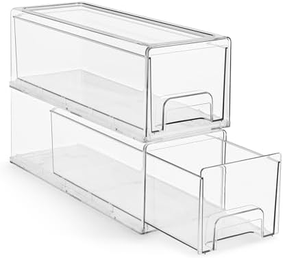 Amazon.com: Sorbus Small Clear Stackable Storage Drawers, Plastic ...