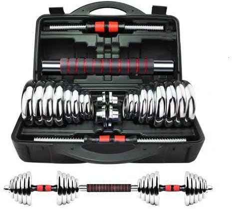 Ultimate Pro 2-in-1 Chrome Steel Adjustable Dumbbell Set with Premium ...