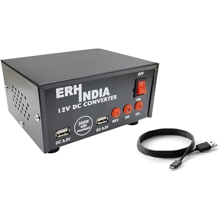 ERH India 12v Dc to Ac Solar Dual USB Converter 220v Ac for Solar Panel ...