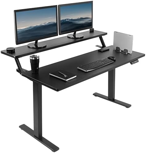 Amazon.com: VIVO Manual 2-Tier Height Adjustable 55 x 30 inch Stand Up ...
