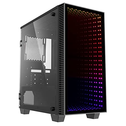 Buy Neutron Lab MATX Mirror Case body in black face panel Tempered ...