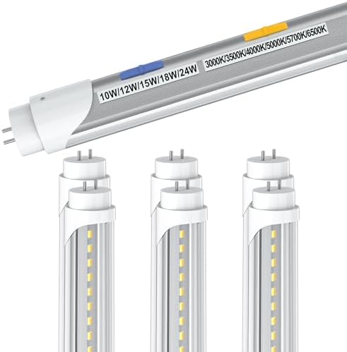 T8 LED Bulbs 4 Foot, Hybrid Type A+B Bulbs, 4FT Tube Lights 6CCT 3000K ...