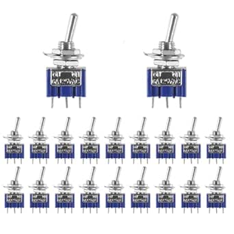 AEDIKO 20pcs Micro Toggle Switch 3 Pin SPDT Touch 2 Position ON/ON Mini Miniature Toggle Switch ...