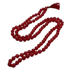Dharmsaar Natural Red Hakik Mala For Men Women,Original Certified Stone ...