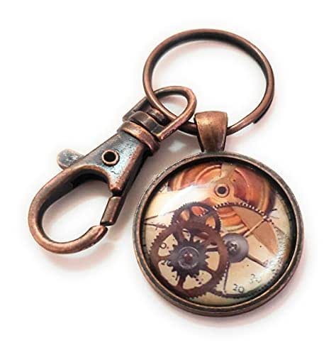 Amazon.com: Gears Propeller Keychain Steampunk Key Ring FOB Accessory ...