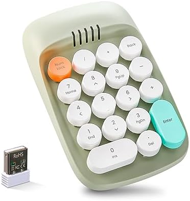Amazon.com: YUNZII Wireless Number Pad, Typewriter Retro Keypad, Numeric Keypads Numpad 18 Keys ...