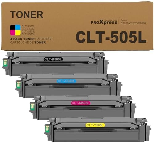 Amazon.com: CLT-K505L CLT-C505L CLT-Y505L CLT-M505L Toner Cartridge 4 Pack Black Cyan Magenta ...