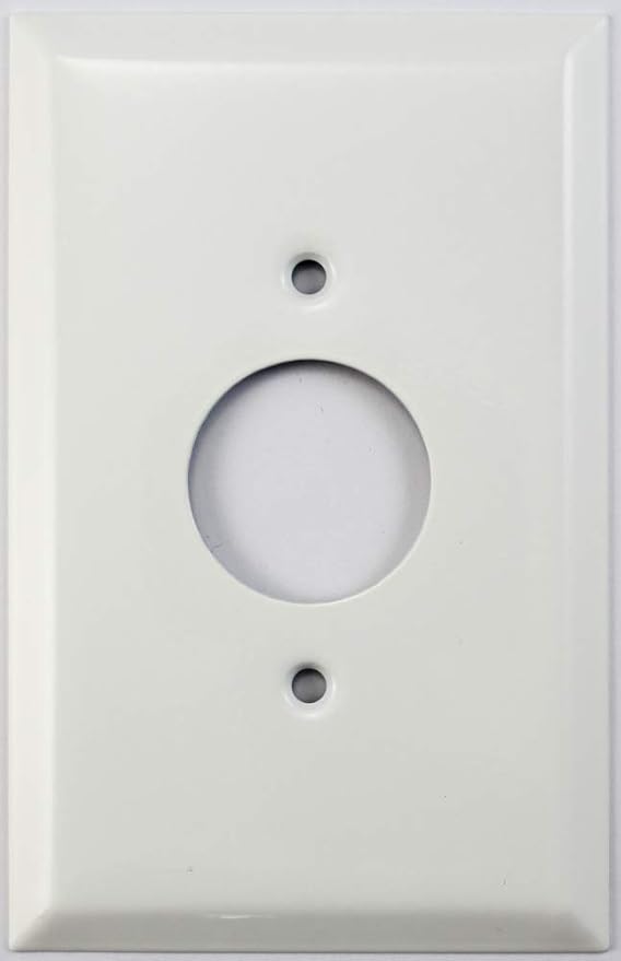 Over Sized Jumbo Smooth White 1 Gang Wall Plate for a Round Single ...