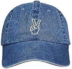Peace Hands Baseball Cap - Peace Sign Hat - Unisex Hats (LIGHT DENIM ...