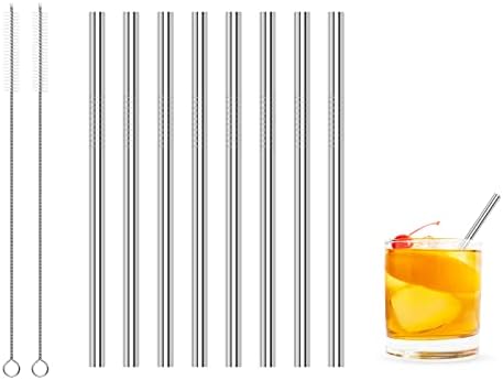 Kiemeu Short Metal Straws for Cocktails,Small Reusable Straws for Kids ...