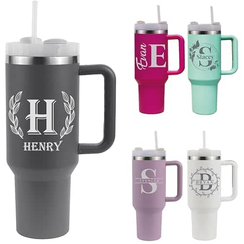 Amazon.com: Ships Next Day, Personalized 40 Oz Tumblers Monogram with ...