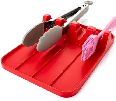 Amazon.com: Ceramic Utensil Rest with Drip Pad for Multiple Utensils ...