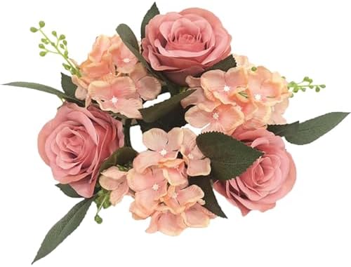 Amazon.com: 4 Inch Center Artificial Rose Candle Wreath Silk Flower ...