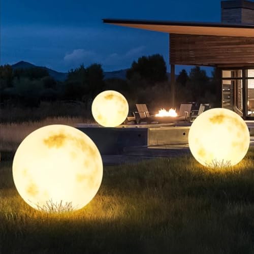 Amazon.com: MIXL - White Large Moon Ball Lamp,Waterproof Solar Outdoor ...