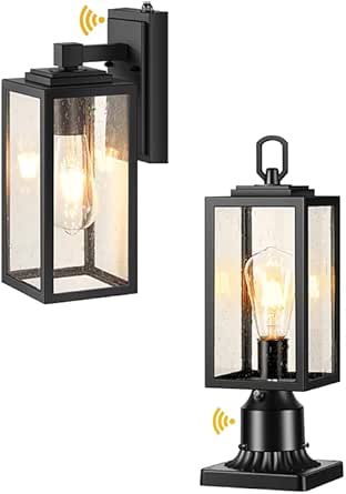 VIANIS Dusk to Dawn Outdoor Wall Lighting, Hardwired 120V Exterior Lamp ...